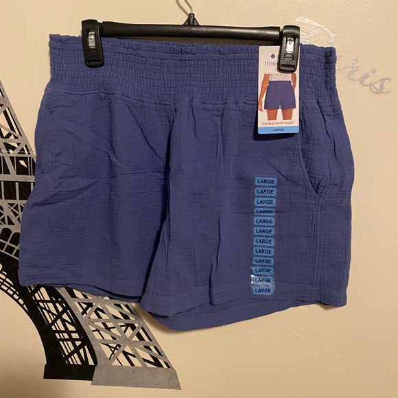 Three Dots | Shorts | Nwt Three Dots Double Gauze Shorts L Periwinkle ...